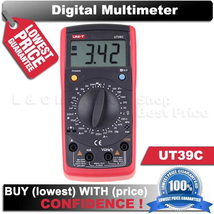 UNI-T-UT39C-Standard-Digital-Multimeter-Handheld-Digital-Multimeters ...