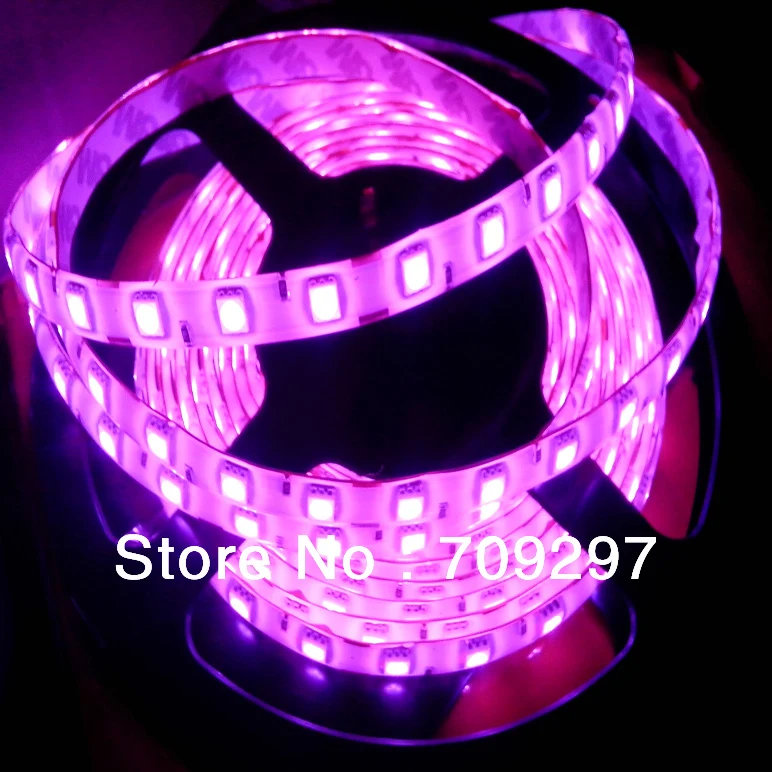 NEW 5m 300LED pink color IP65 waterproof DC 12V SMD 5050 LED strip ...