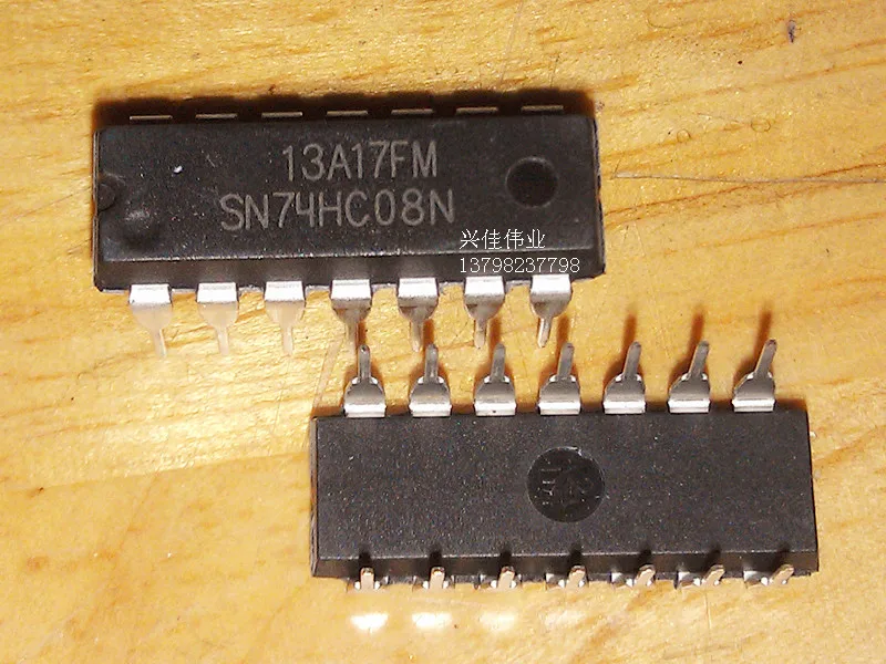 10PCS New 74HC08 74HC08N SN74HC08N DIP14 Quad 2 input positive AND gate ...