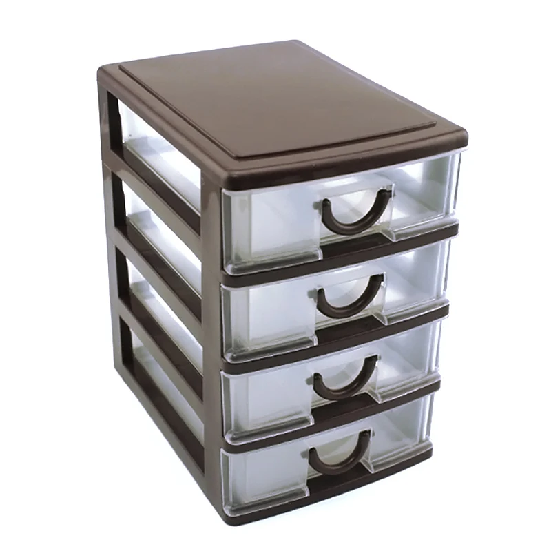 4 Layer Holder Storage Box Drawer Durable Plastic Office Table Desktop ...