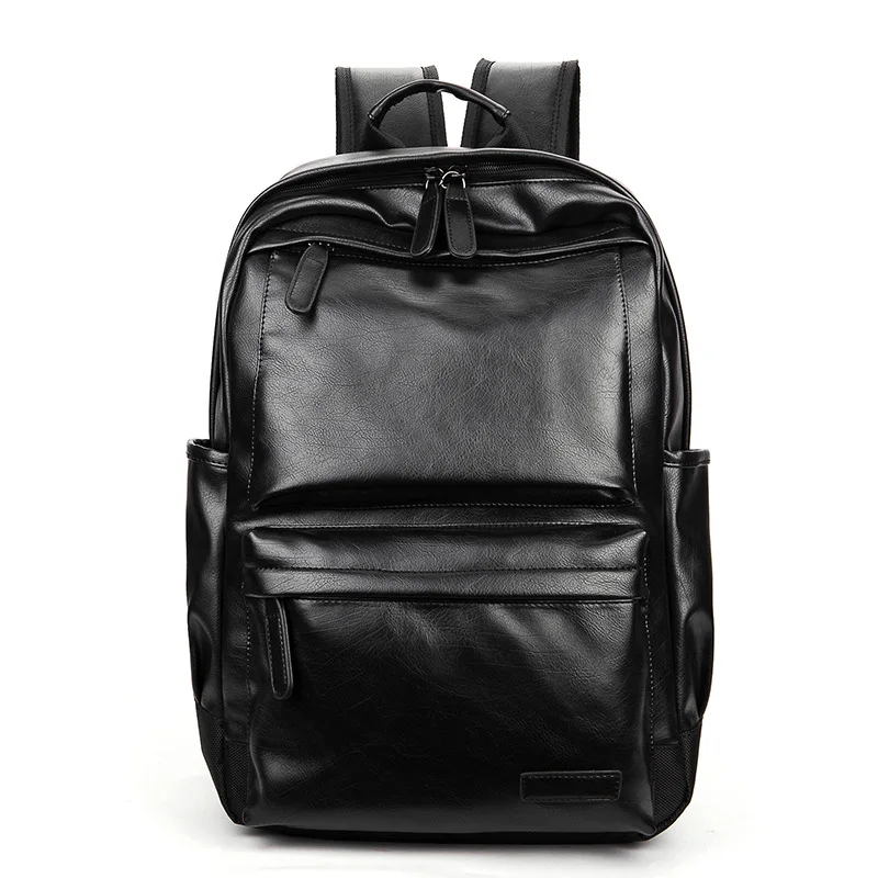 NEW Pretty Style Leather Men Black Backpack Fashion Famous Brand Male ...