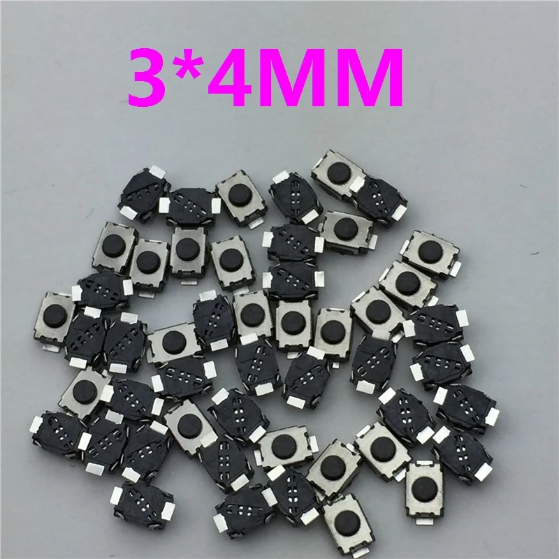 50pcs/lot SMT 3x4MM 2PIN Tactile Tact Push Button Micro Switch G74 Self ...