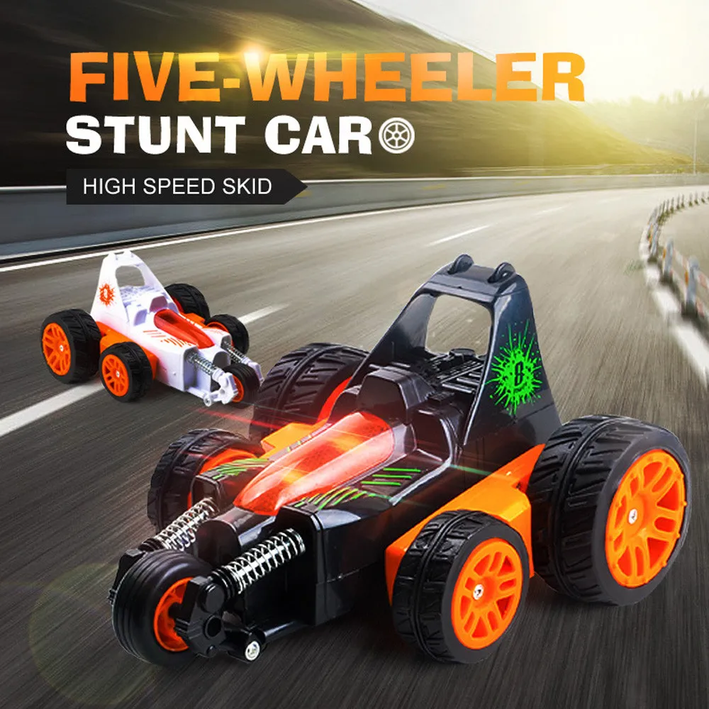Five Wheels Rotate Stunt Car Model RC High Speed Remote Control Off ...