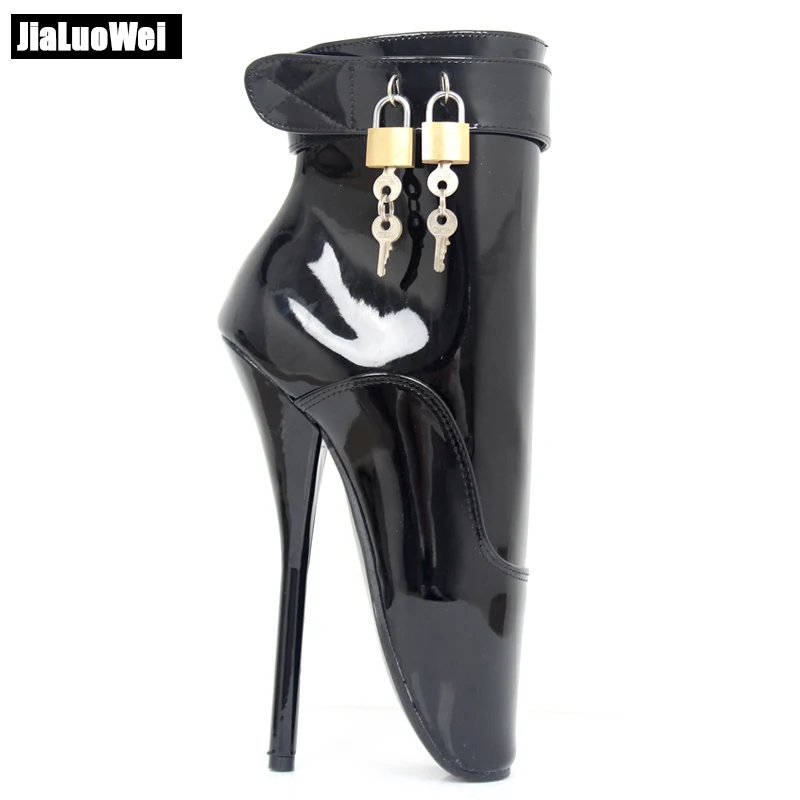 Jialuowei Extreme 7" High Ballet Heel Boots Pointed toe Sexy Lockable ...