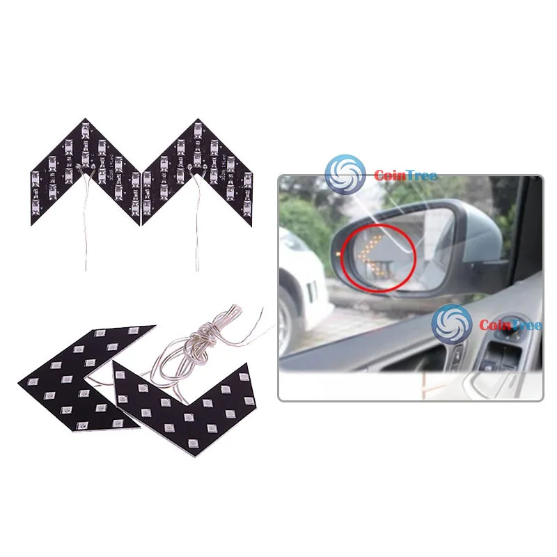 ChicGirl 2x 14 SMD LED Arrow Panel For Car Rear View Mirror Indicator ...