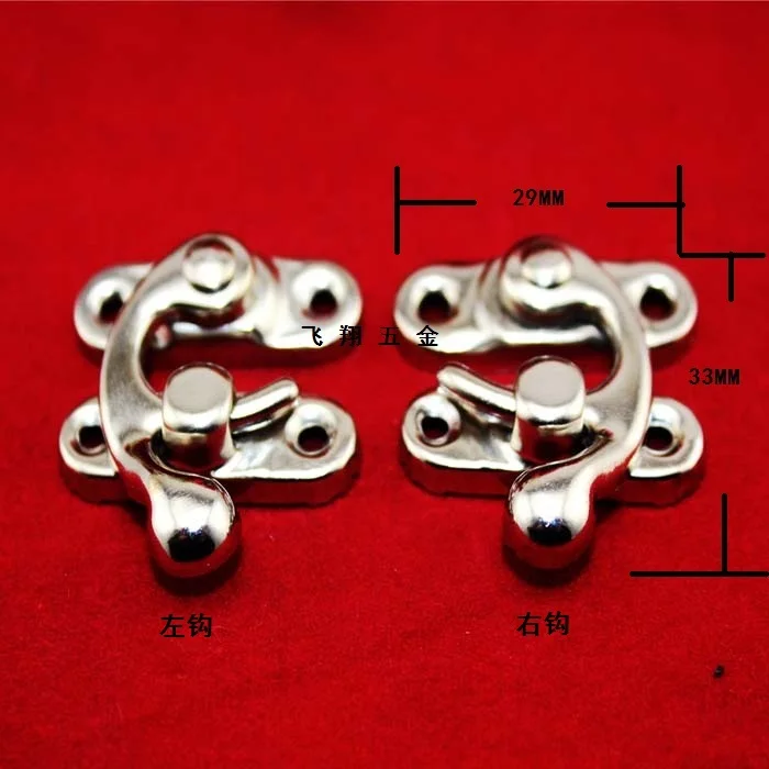 29 * 33MM white metal locking clasp lock hasp wooden gift box clasp ...