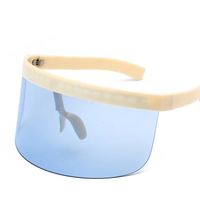 black huge oversized sunglasses men vintage 2018 one piece lens yellow ...