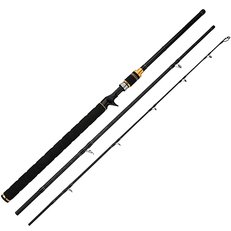 2.18m 3 sections casting fishing rod carbon H hard power fast action ...