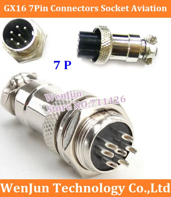Free Shipping Gx16 Gx 16 7 Pin 7p Connector Connectors Socket Aviation