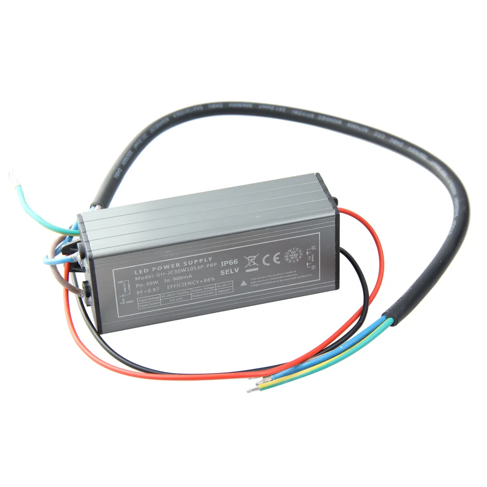 30W High Power Waterproof LED Driver Power Supply AC85V 265V 50 60Hz ...