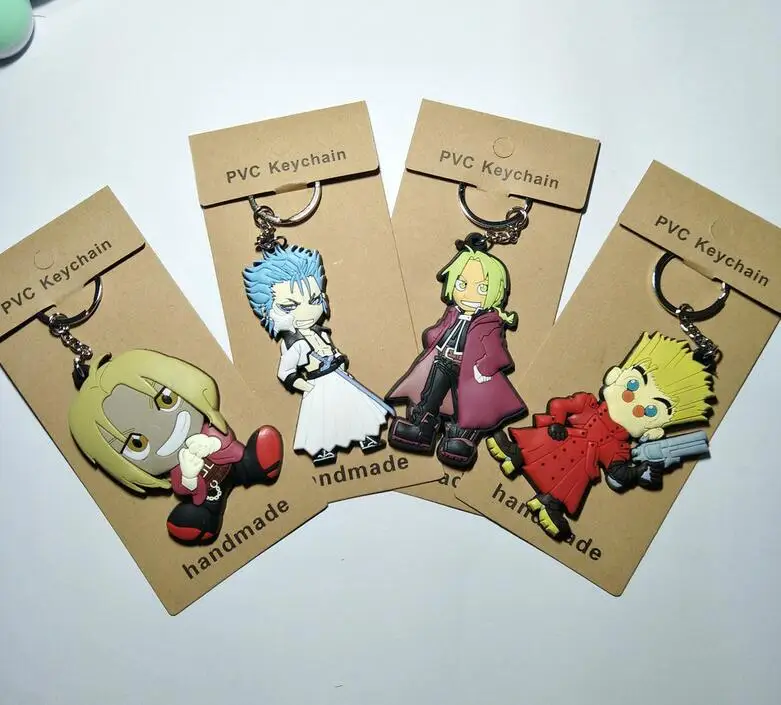 Fullmetal Alchemist Fashion Anime Key Chain PVC Figure Keyring Cartoon ...
