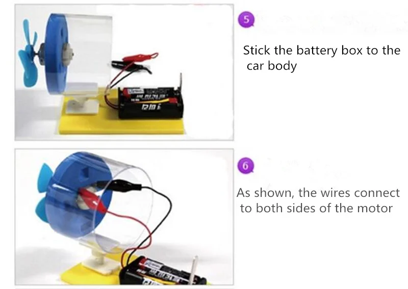 Monday Kids Diy Universal Wind-power Car Model Kits Students Handmade ...