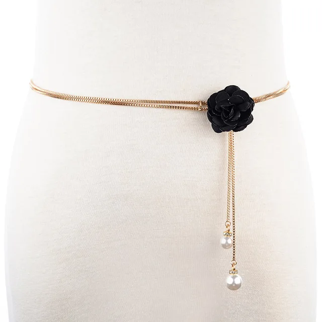 4 Color Flower Waist Chain Pearl Waist Chain Body Long Maxi Size Summer