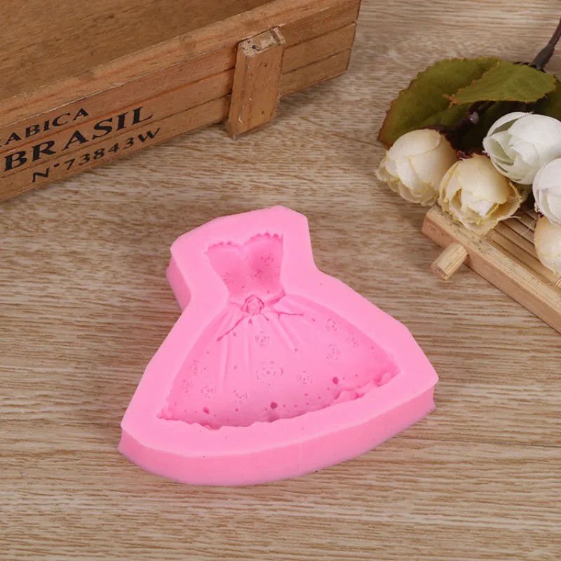 3D Dress Silicone Fondant Molds Mould for Cake Decorating DIY Baking ...