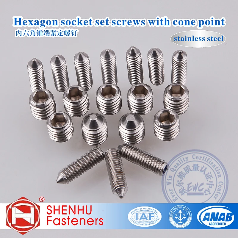 Factory Direct Sales DIN914 Stainless Steel Hexagon socket set screws ...