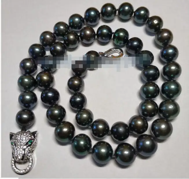 Hermoso collar de perlas negras naturales AAA de 10 11 MM 18 "36 ...