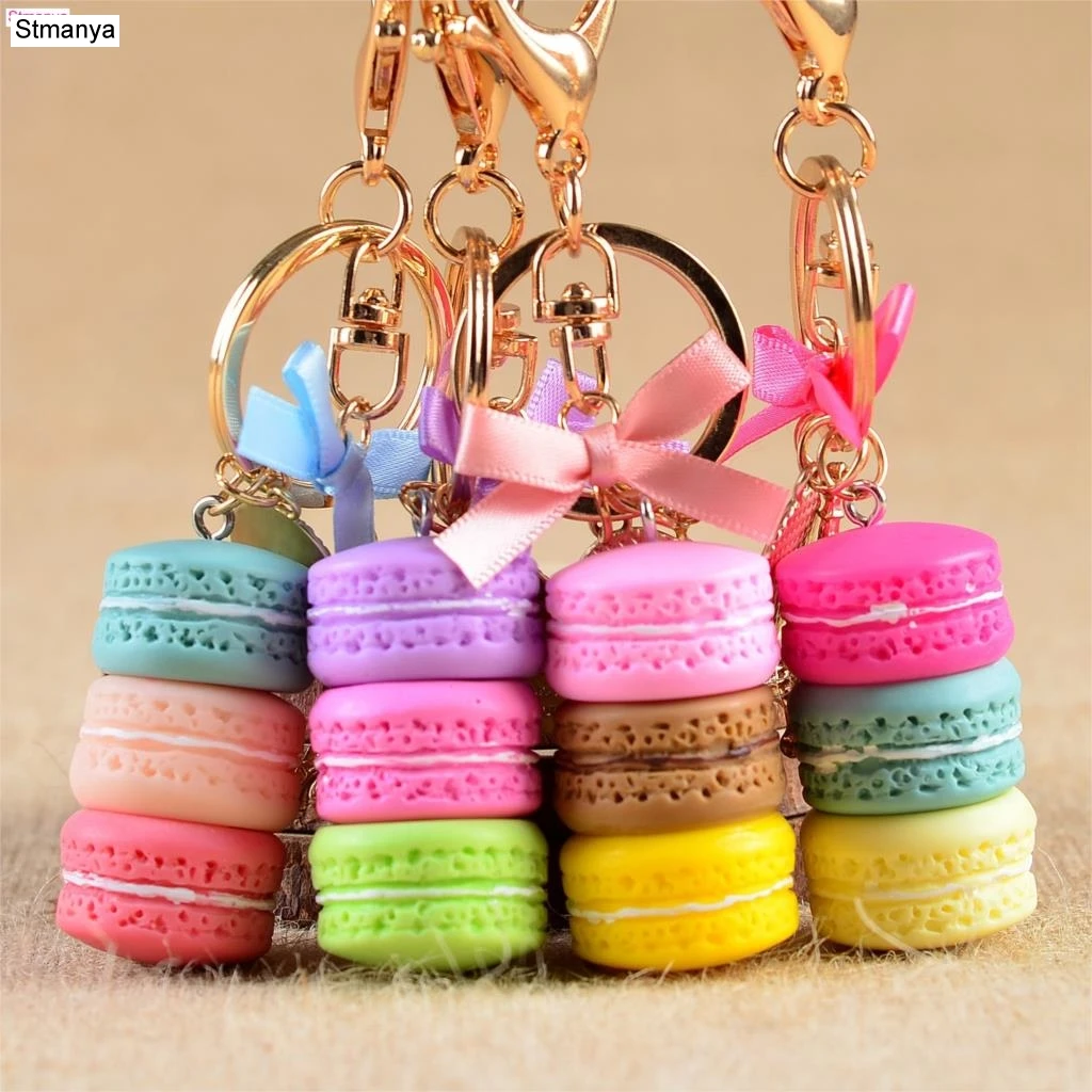 LLavero de pastel de mujer a la moda lindo pastel francés llavero bolsa ...