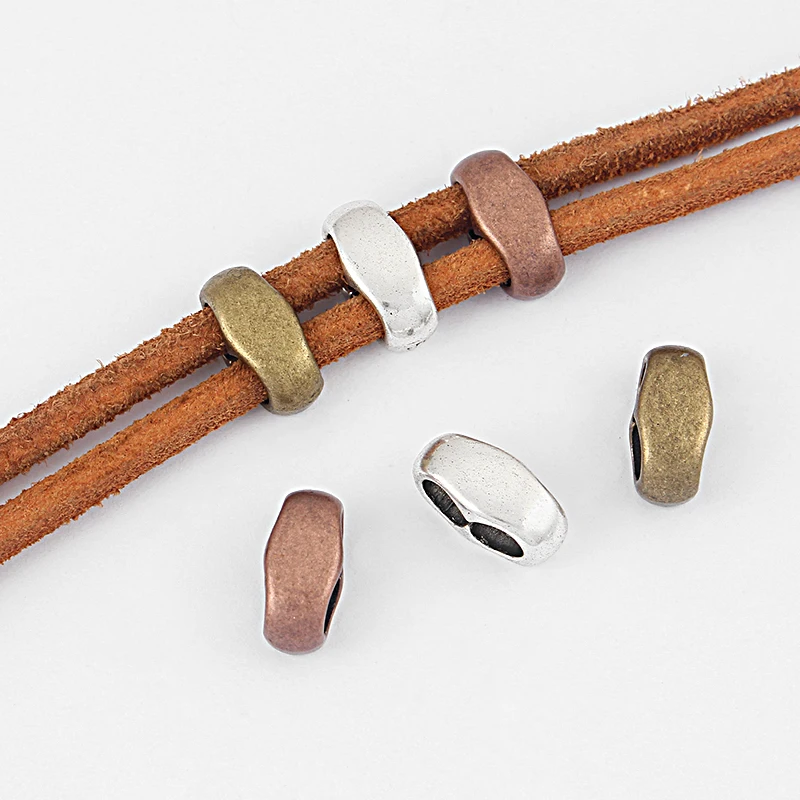 10PCS Metal Double Hole Slider Spacer Big Hole Spacer Beads For 4/5mm ...