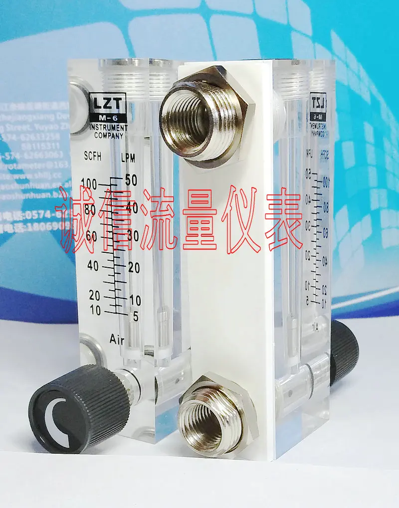 Lzt 6t adjustable panel type gas flowmeter 5 50lpm, 10 100scfh air flowmeter|gas flow meter|flow ...