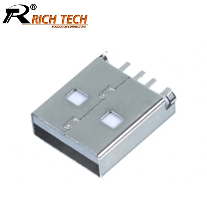 10 teile/los Kurze USB2.0 BIN SMT Stecker USB A typ Stecker USB Platte ...