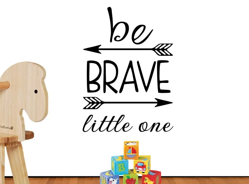 W122 Be Brave little one Arrows cute hearts playroom sticker nursery ...