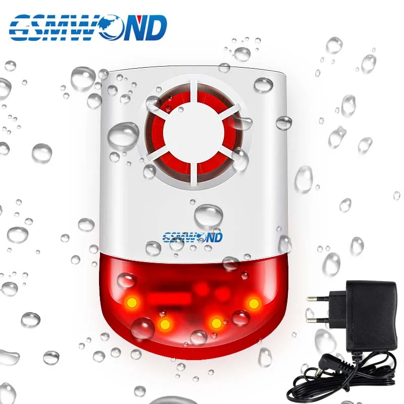 315MHz Wireless Strobe Siren Outdoor Waterproof Lightning protection ...