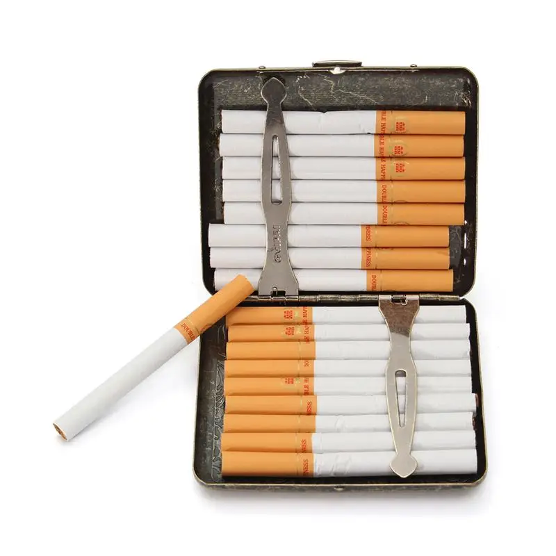 Cigarette Case with Gift Box for 20pcs Vintage Metal Cigarette Case ...