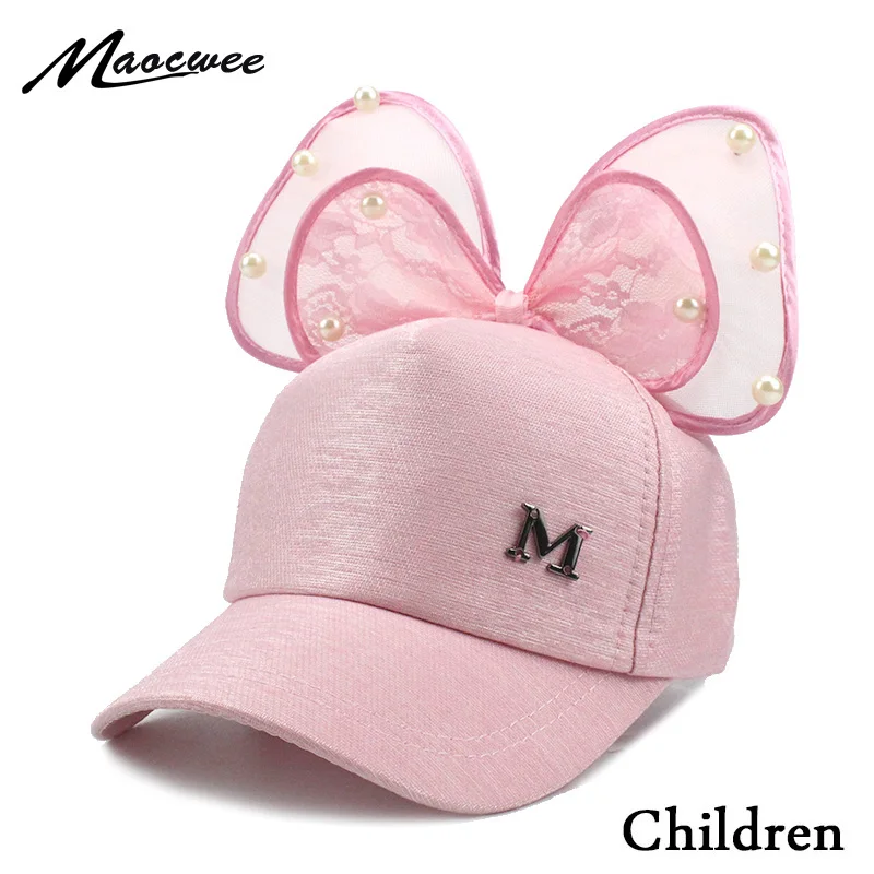 2019-New-Arrival-Spring-Girls-Caps-Pearl-Lace-Bowknot-Hat-Kids-Girls ...