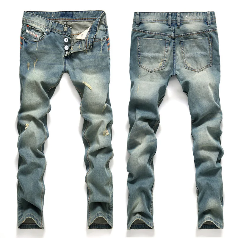 Classic Design Men Elasticity Jeans High Quality Men's Fashion Slim ...