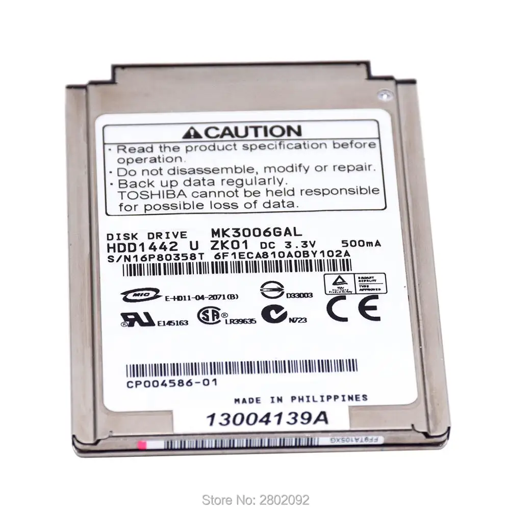 1.8 "30 GB CF / PATA MK3006GAL 하드 디스크 드라이브, 노트북 용 iPod Gen3 Gen4 PHOTO ...