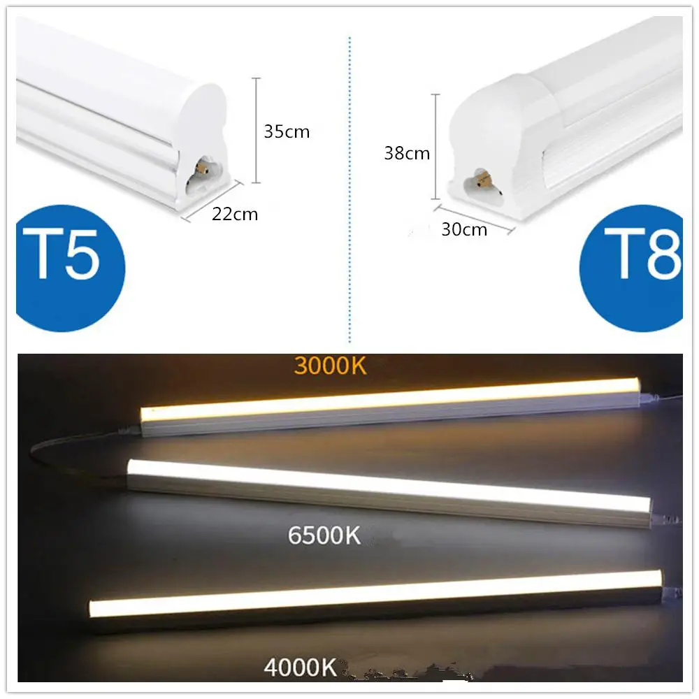LED Tube T5 Lamp AC220 240V LED Fluorescent Light Tube 30cm 5W LED Wall ...