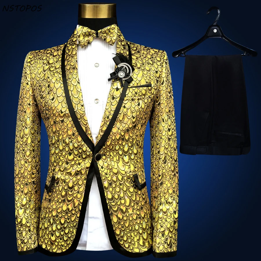 Buy Gold Suit Lastest Coat Pant Design Pus Size 4xl 5xl 6xl Costume Homme