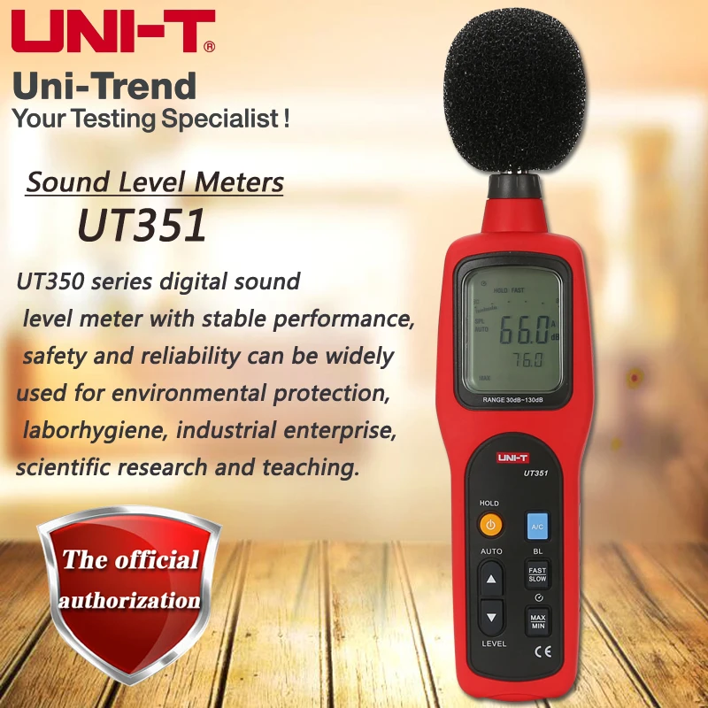 Uni T Ut351 사운드 레벨 미터 디지털 소음 측정기 130db 높은 제한낮은 제한 알람 아날로그 바 Lcd 백라이트