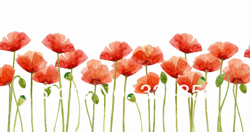 Original Watercolor Painting Poppies, Flower Clipart Artwork home wall ...