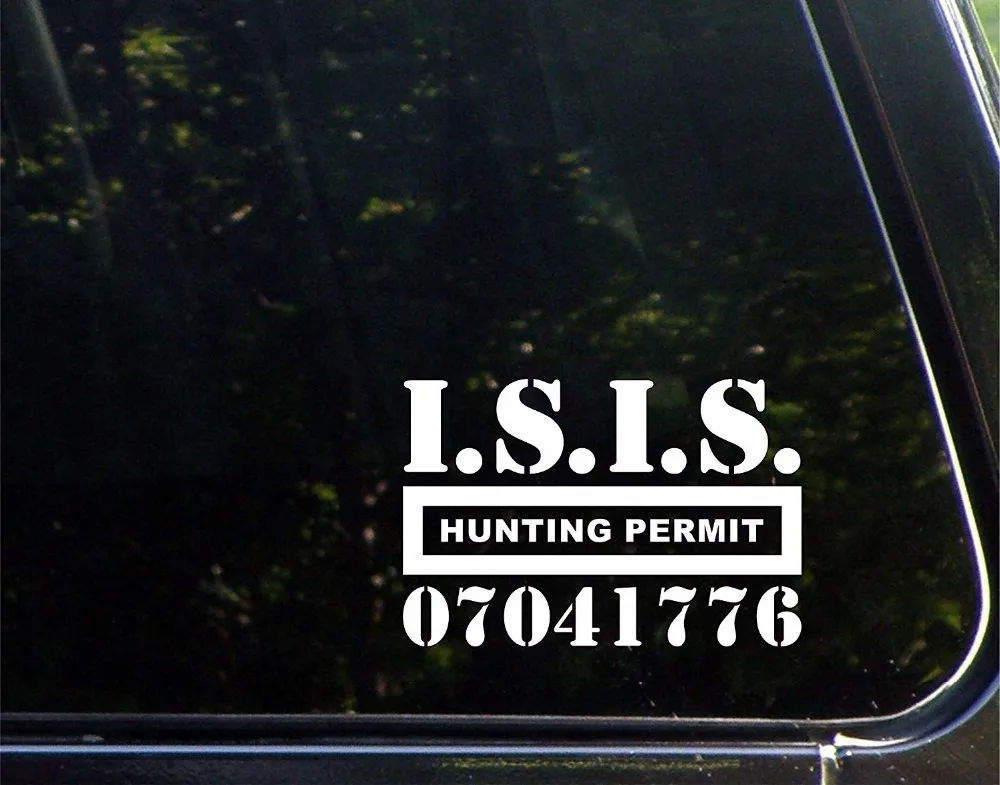 ISIS Hunting Permit 5 1/2inches x 4inches Vinyl Die Cut Decal/ Sticker ...