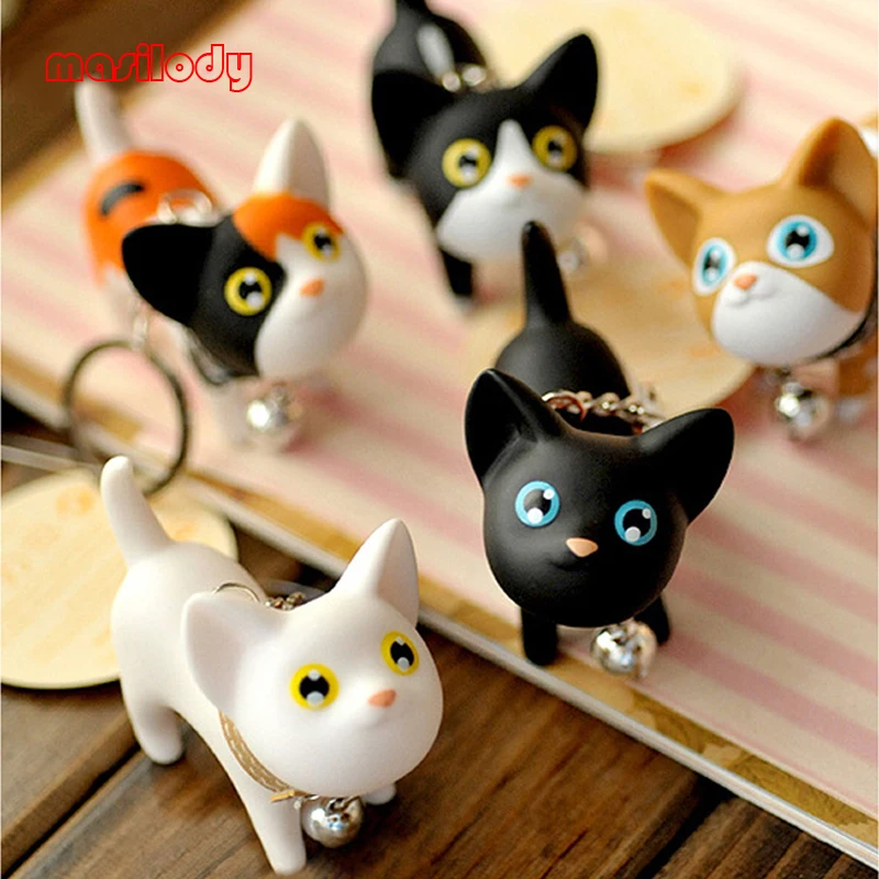 20pcslot Meow Doll Keychain Cat Kitten Keyring Bell Toy Key Chain