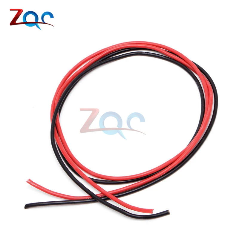 1set 14 Awg Gauge Wire Flexible Silicone Stranded Copper Cables For Rc ...