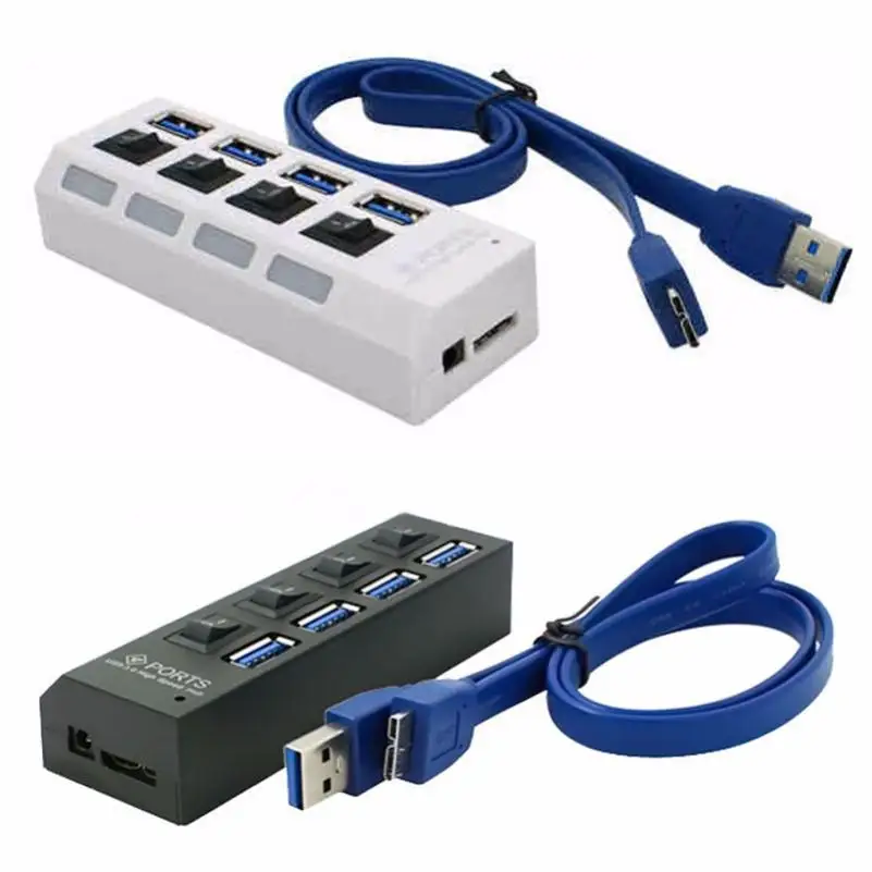 Portable Micro USB HUB Super Speed 5Gbps 4 Ports Mini USB 3.0 HUB With ...