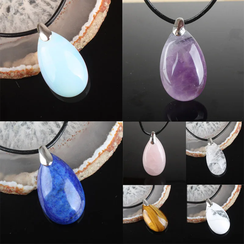 38x20mm Delicate Lapis Lazuli Rose Pink Purple Crystal Tiger's Eye Opal ...