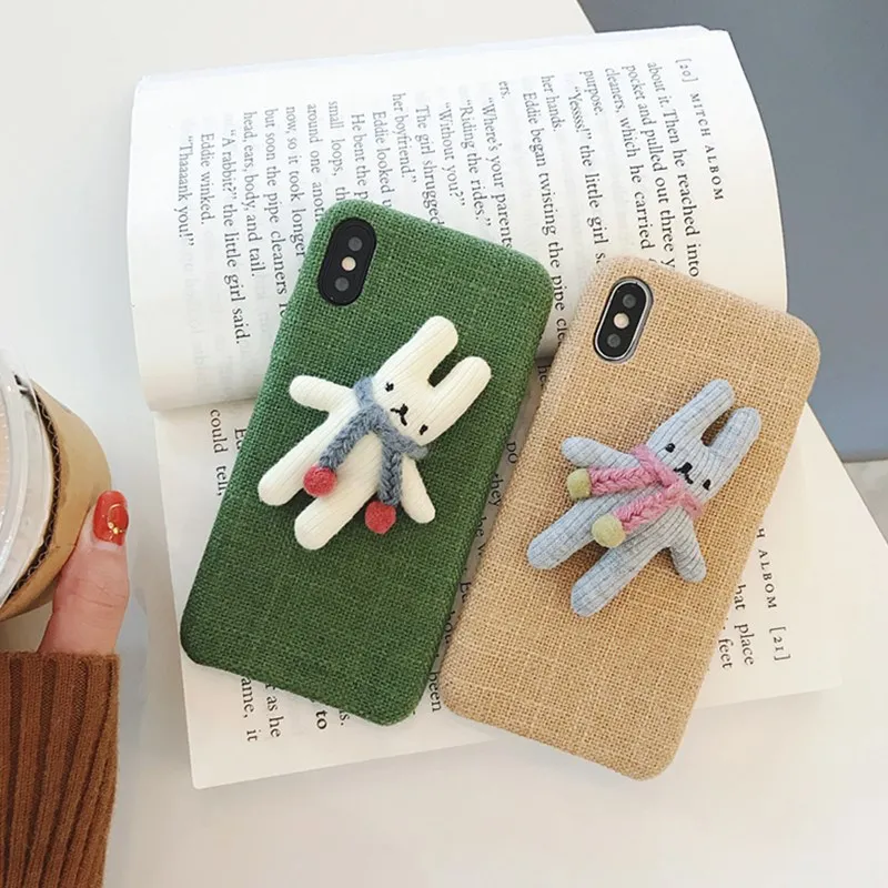 Vintage Cotton Linen Cloth Phone Case For iPhone XS 8 7 6 6S plus Soft ...