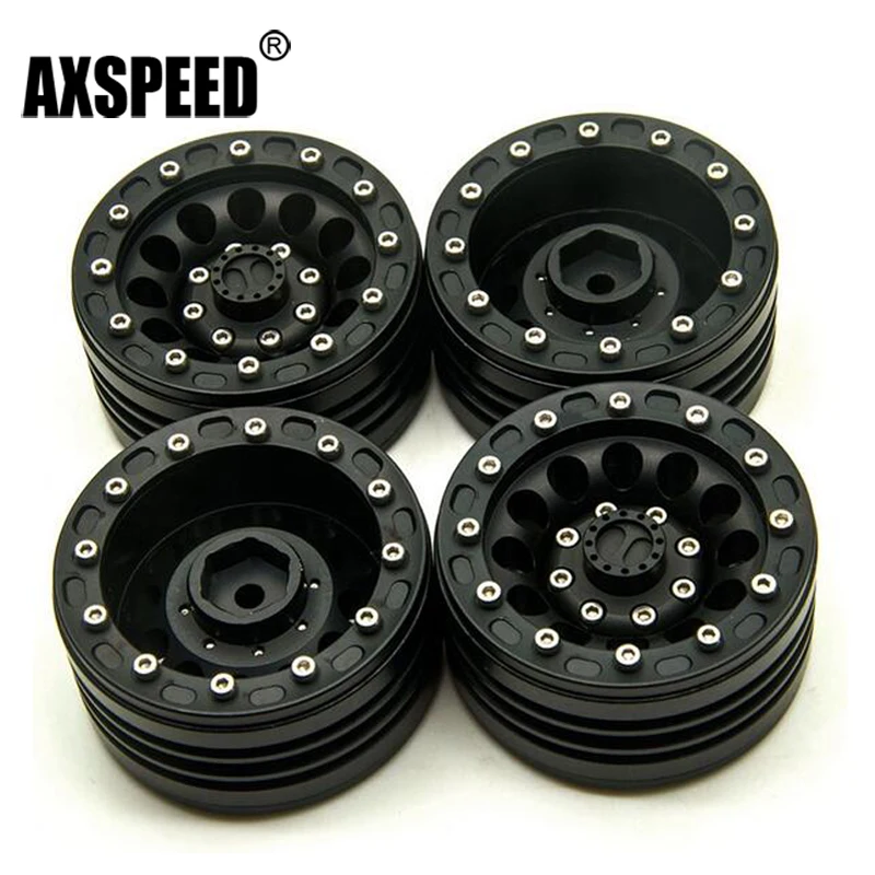 4PCS Scale 1:10 RC Crawler Alloy Upgrade Wheel Rim 1.9 Inch Beadlock ...