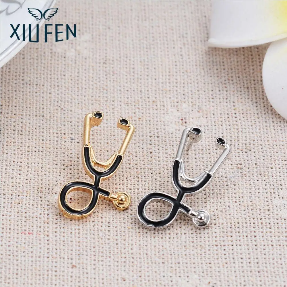 XIUFEN Metal Stethoscope Brooch Pins For Doctors Nurse Student Jacket ...