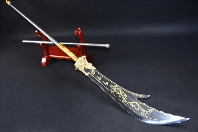 Long Handle Chinese Broadsword Sword Saber Chinese Dao Manganese Steel ...