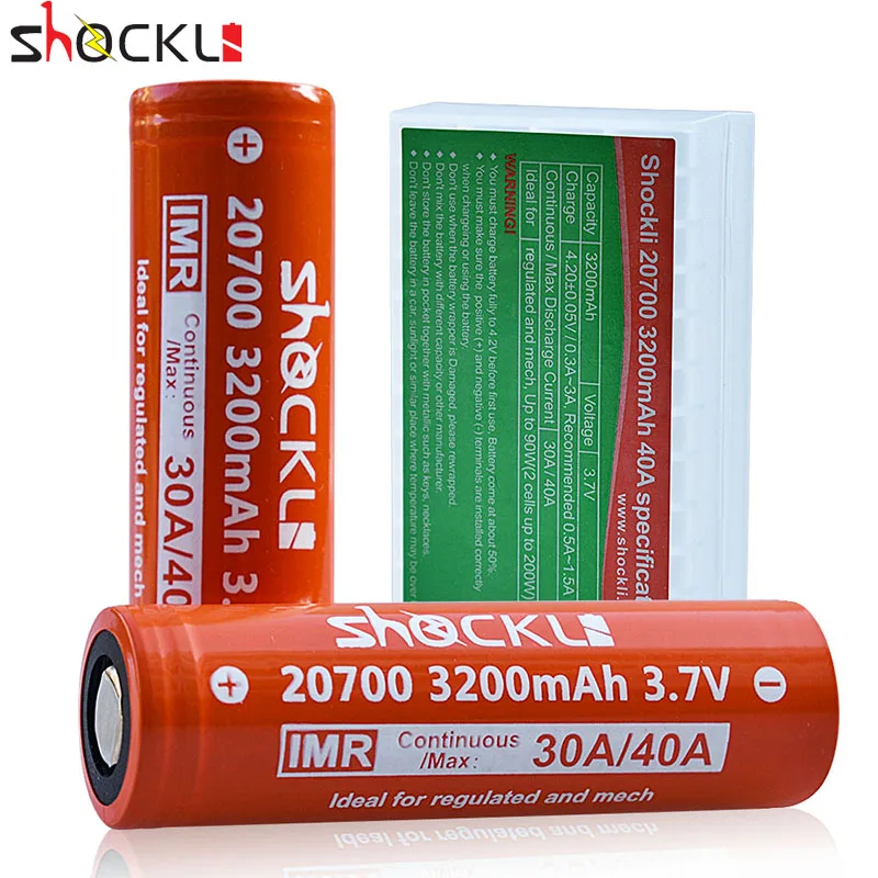 Shockli 20700 battery 3200mAh 3.7V li-ion rechargeable battery 40A high drain 20700 battery for ...