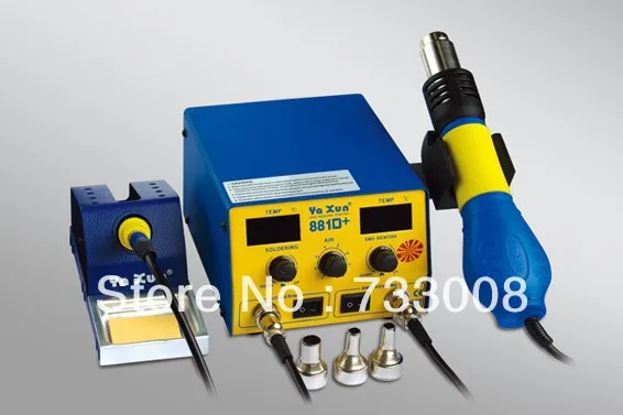 YAXUN Estación de soldadura y aire caliente, 881D + 2 en 1 SMD, 220v/110v, Estación de retrabajo ...