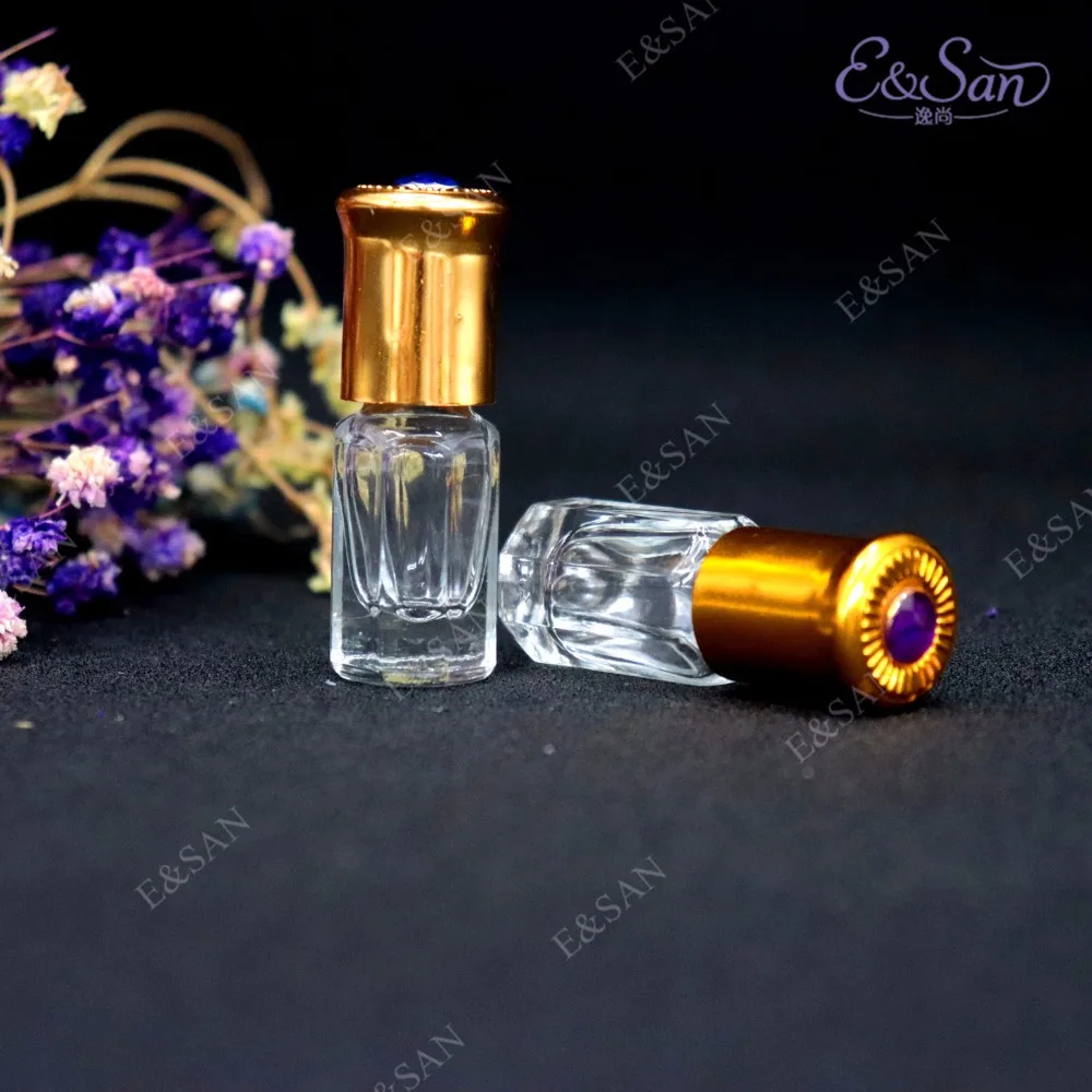 Botella de Perfume octogonal de perlas de Z01B 3ML, frasco vacío de ...