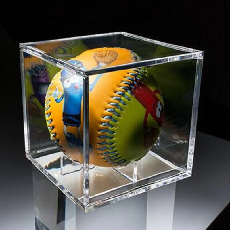 8cm Acrylic Baseball Box Related Display Cube Tennis Transparent Case ...