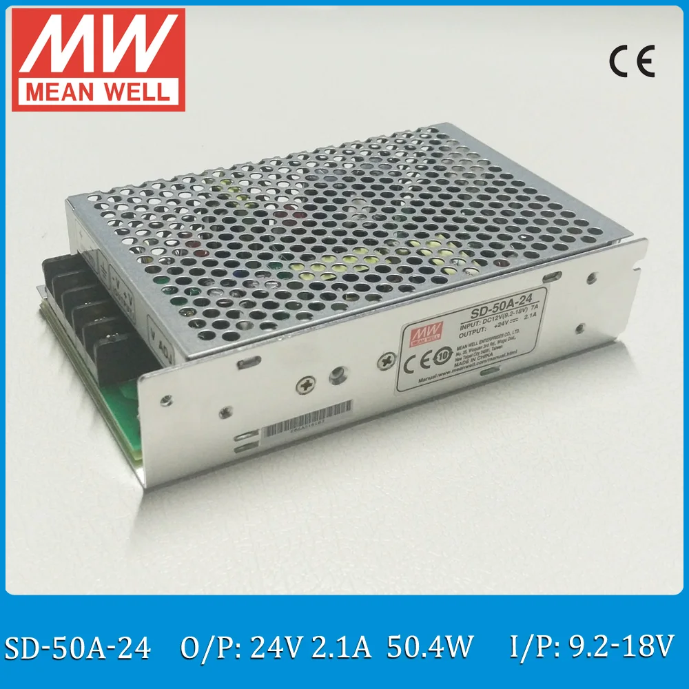 Original Mean Well Converter Sd-50a-24 Input 9.2~18vdc To Output 50w 2 ...