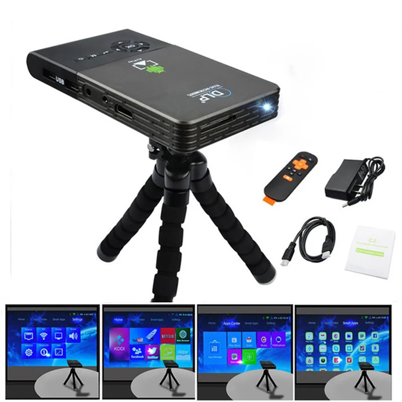 C2 Smart dlp Pocket mini projector full hd Portable Wifi Project ...