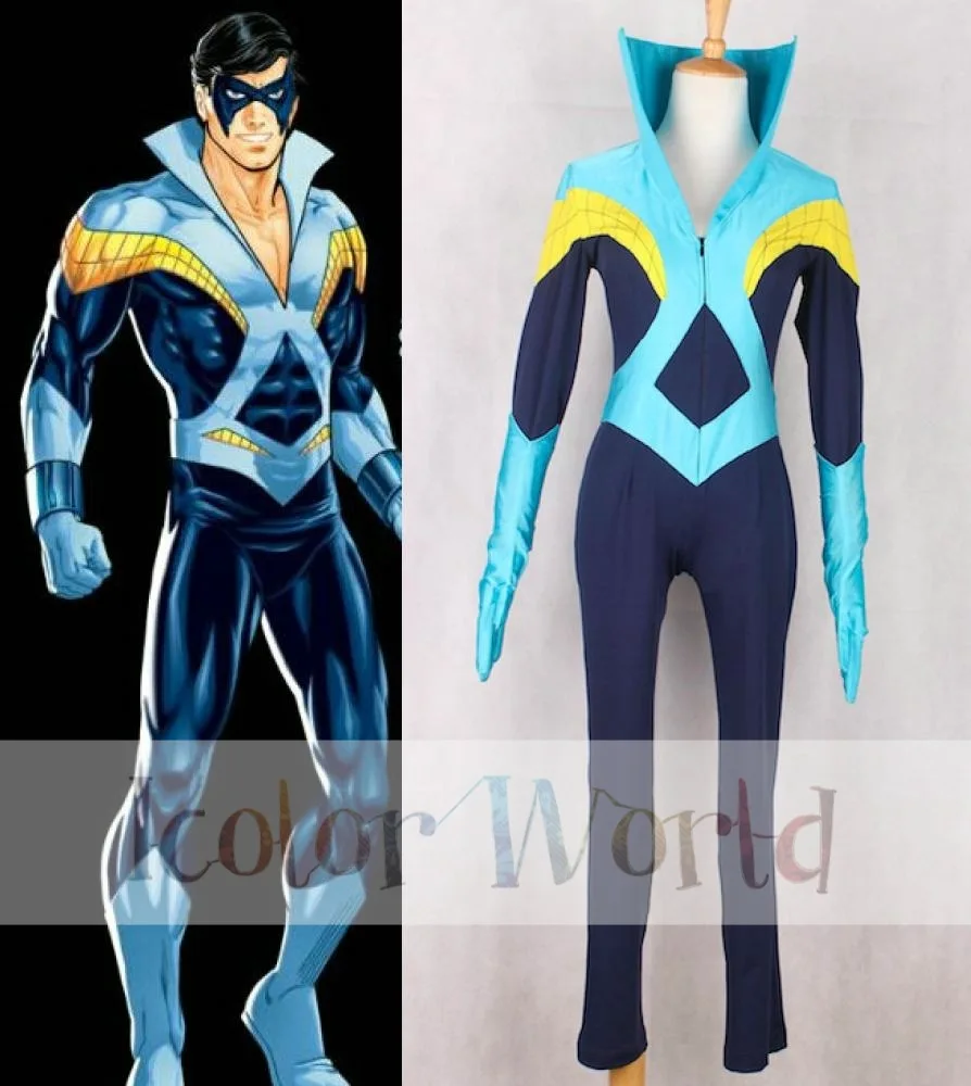 Young Justice Nightwing Discowing Version Cosplay Costume Men's ...